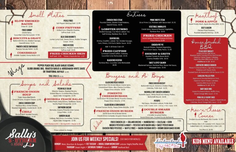 Dinner Menu – Sallys Southern